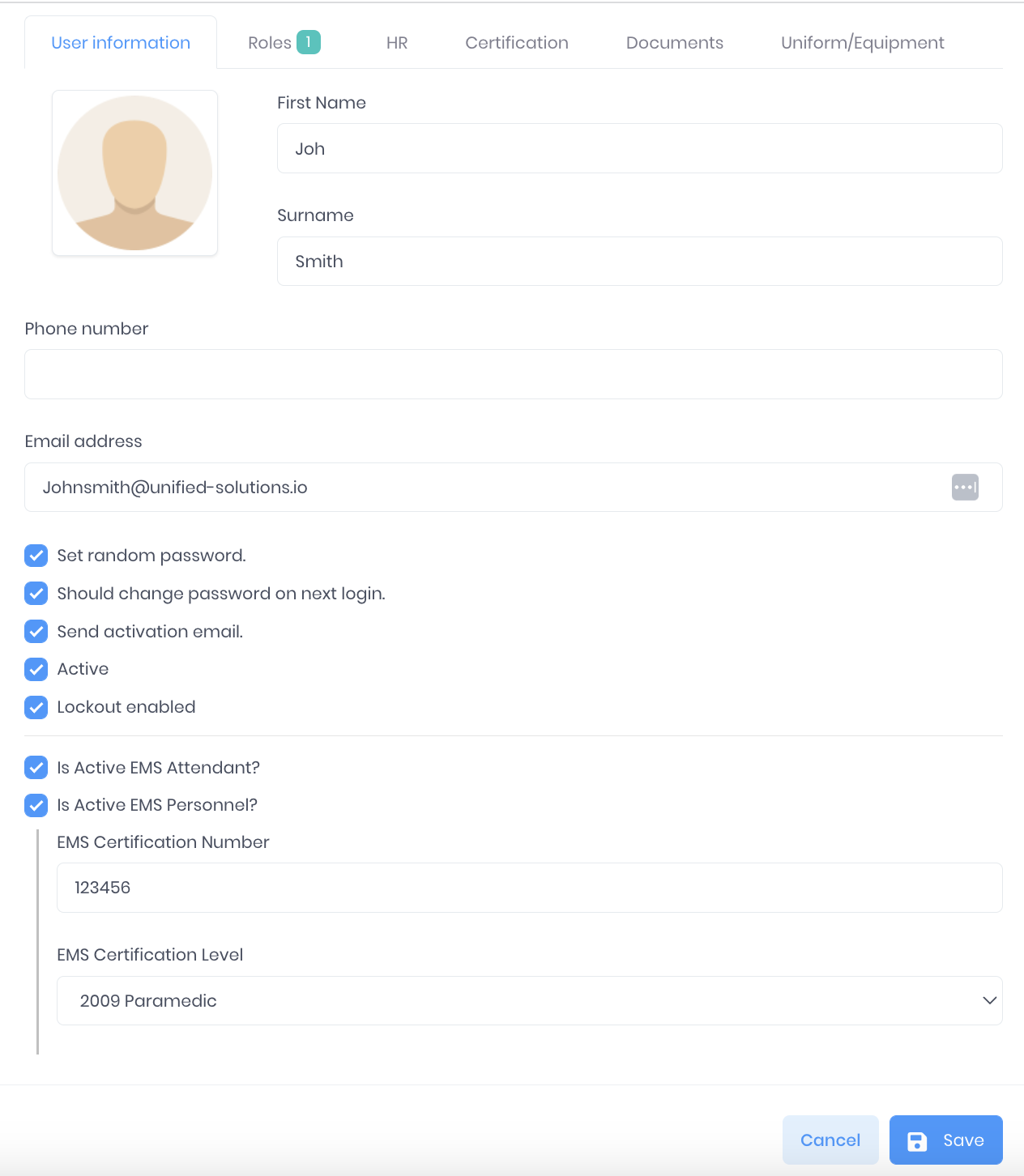 User Management – Unified Solutions
